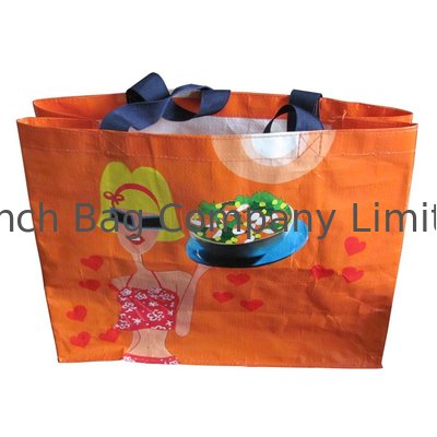 Promotional Cute PP woven recycled grocery shopping bag White Color