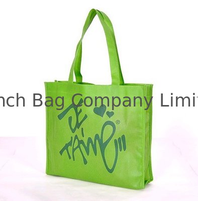 Green Color Laminated PP Woven Shopping Bag For Gift , Supermarket , Retail