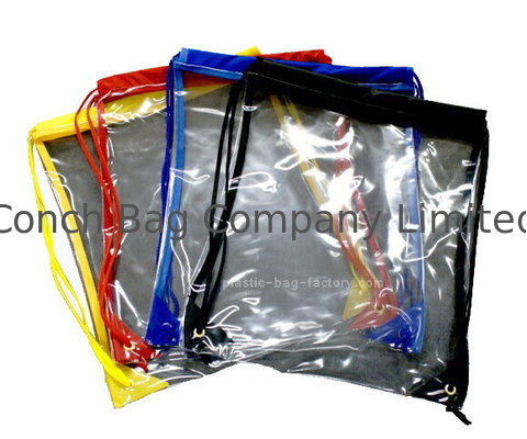 Stylish waterproof drawstring backpack / clear drawstring PVC beach bag