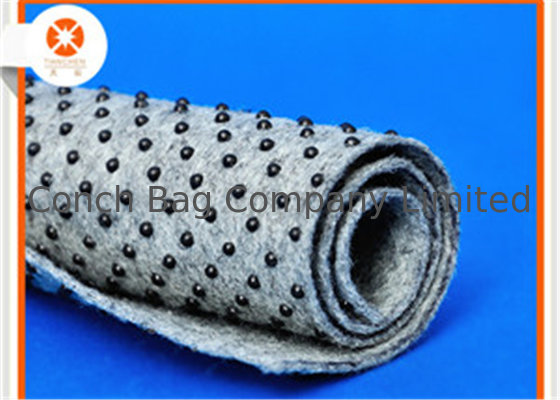 Grey Polyester Needle Punched Felt  Anti-Slip PVC Dot Coated Nonwoven Backing Cloth