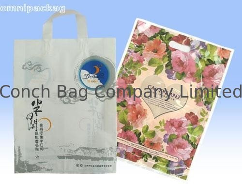 Reusable One Layer Shopping Bag, Custom Printed LDPE Shopping Bags For Clothing Shop