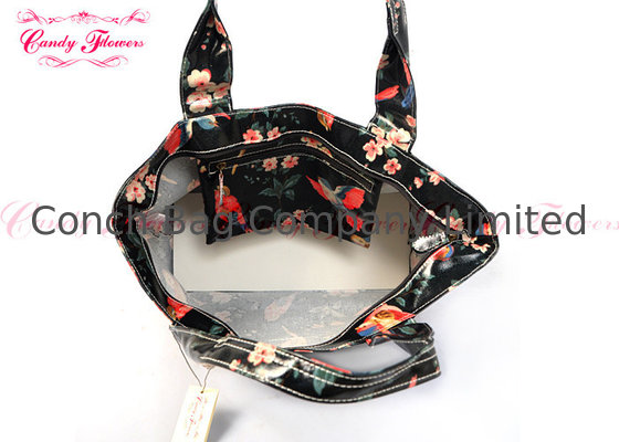 Modern black Floral Printed Reusable Shopping Bags for women , girls