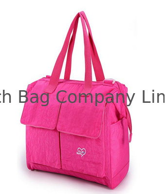 Promotional middle size blue nylon shoulder bag for colleage students