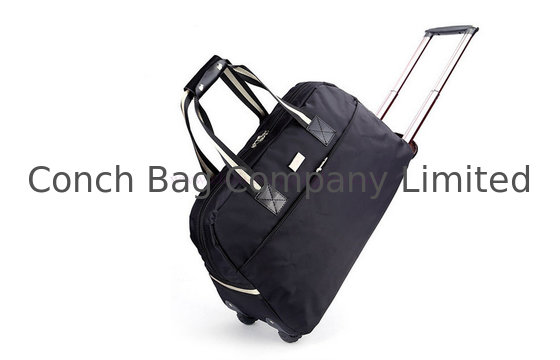 Telescoping handle cloth travel bags travel duffel set with smooth rolling wheels
