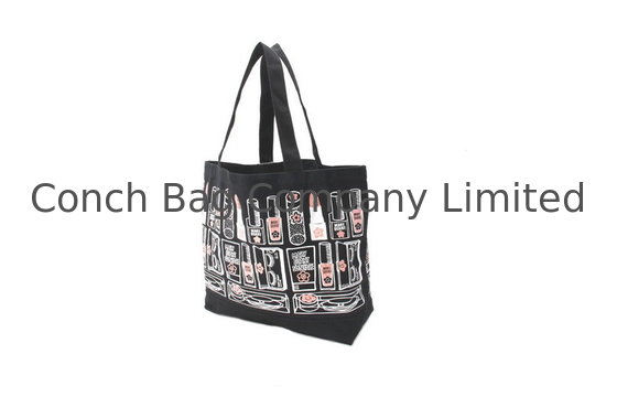 Promotional Cosmetic pattern Canvas Cloth shopping shoulder bag for women
