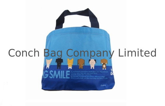 Promotional blue canvas polyester cloth shopping bag for environmentalists