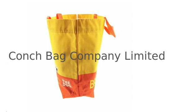 Heat printing yellow exhibition polyester cloth shopping bag Middle sized