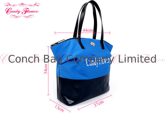 Blue and Black big cloth tote bags for women , shoulder tote bags