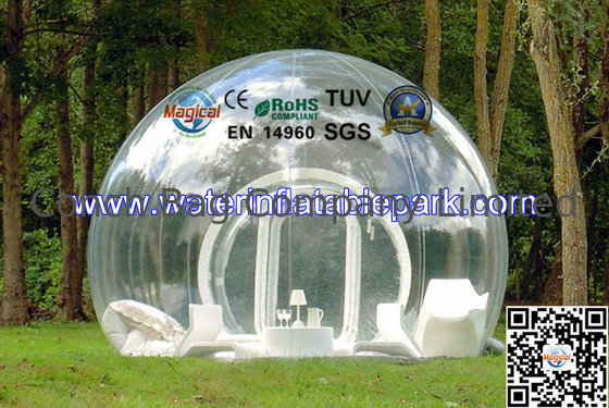 1.0mm Clear PVC Inflatable Lawn Bubble Tent For Family Rest Sleep