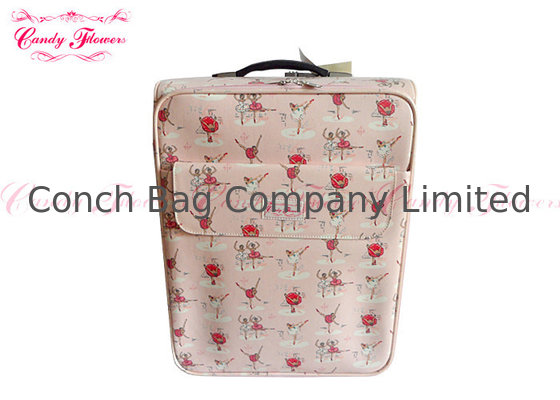 Girls Pink rugged travel luggage 20 inch cute 2 wheel suitcase