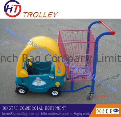 Solid Powder Plated Plastic Supermarket Baby Shopping Trolley Customized