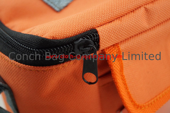Eco friendly orange reusable built lunch shoulder bag for hiking camping