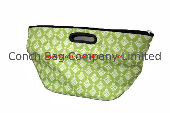 Customized black foldable built lunch bag for adults , portable cooler bag