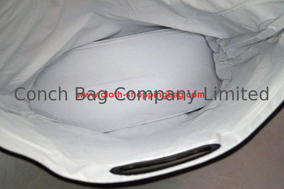 Customized black foldable built lunch bag for adults , portable cooler bag