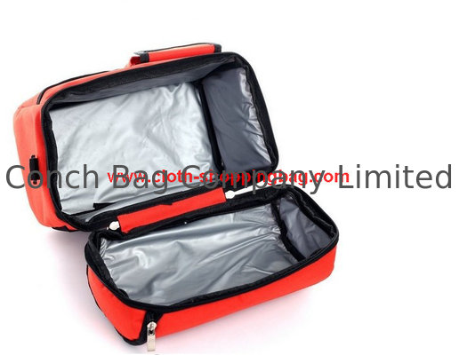 Outdoor red built lunch bag for women keep food fresh with handle