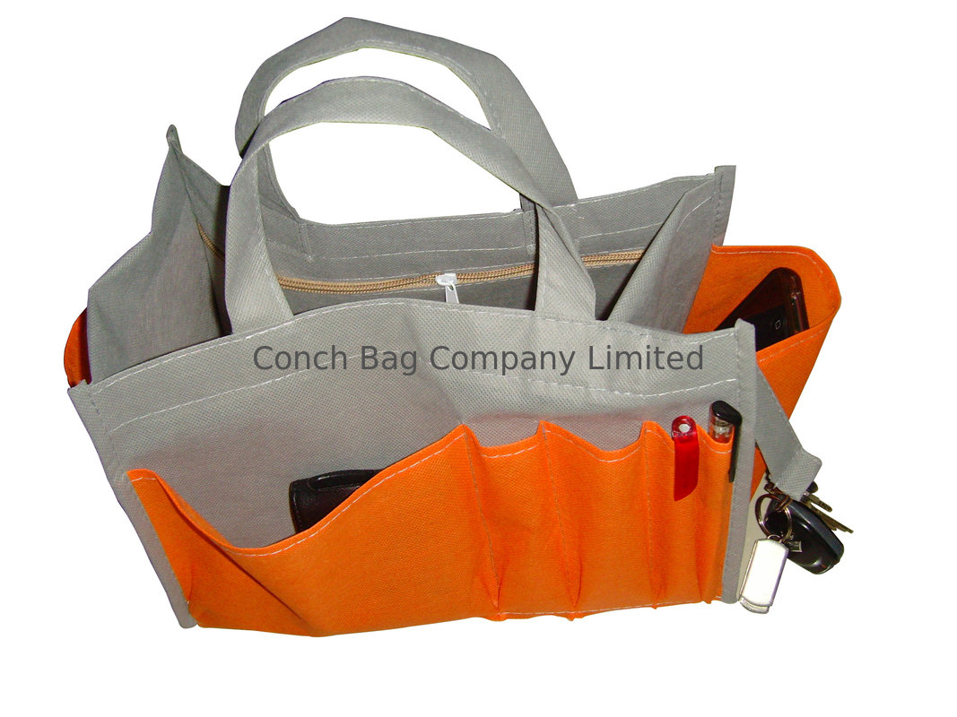 Orange Heat Transfer Non Woven Fabric Bags , Non-woven Promotional Bag