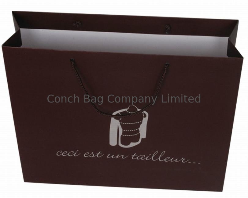Full Color Printing Recycled Paper Bags , 200gsm Shopping Paper Bag