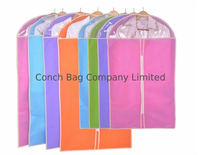 140gsm Non Woven Fabric Suit Cover , Colorful PVC Garment Bags