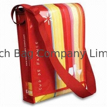 80gsm Red Non Woven One Shoulder Advertising Bag With Embossing Surface