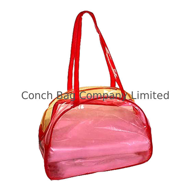 0.30MM Clear PVC Bags , Flocking Makeup Bag For Travel / Home