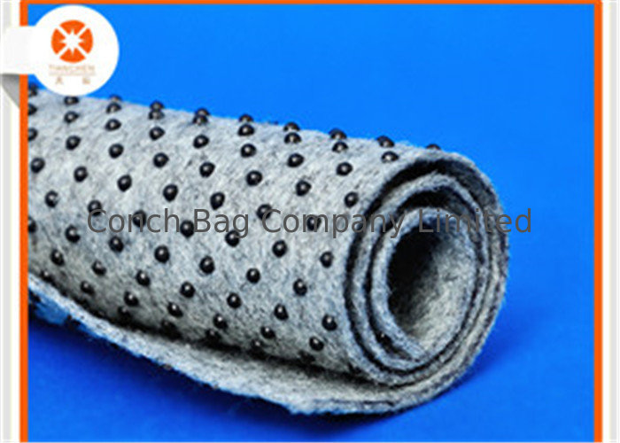 Grey Polyester Needle Punched Felt  Anti-Slip PVC Dot Coated Nonwoven Backing Cloth
