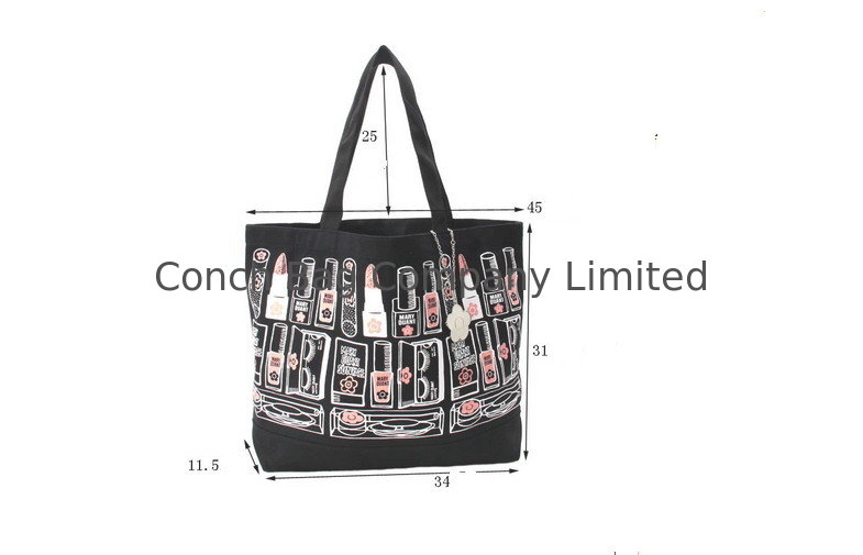 Promotional Cosmetic pattern Canvas Cloth shopping shoulder bag for women