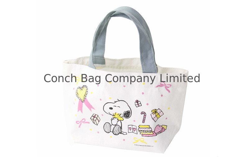 Cartoon pattern durable Cloth shopping hand bag heat pringting for snacks