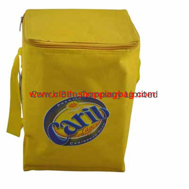 Yellow large built lunch bag for travel office , insulated cooler bag