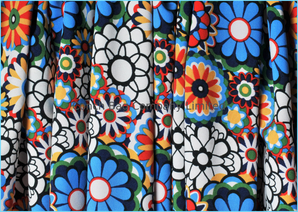 4 Way Stretch Warp Knitted Beautiful Flower Printed Spandex Fabric  1.5m*220gsm