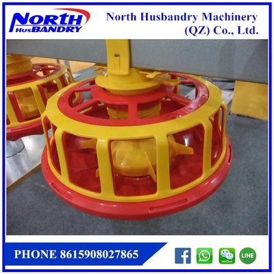 Automatic pan poultry feeding line