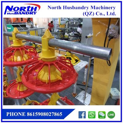 Automatic Broiler nipple drinke & Pan Poultry Feeding line
