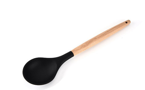 Silicone wooden kitchen utensils 5 pcs/set non-stick cooking pan/pot