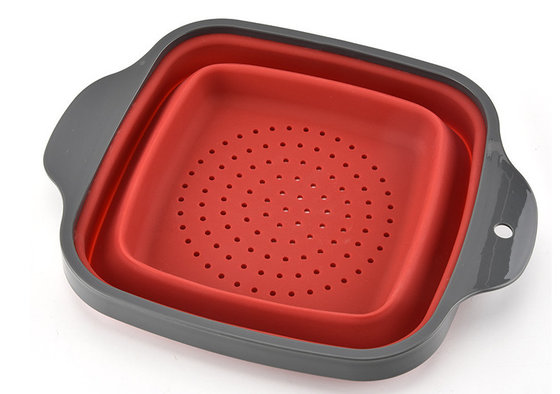 Silicone foldaway fruit basket collapsable vegetable colander for kitchen