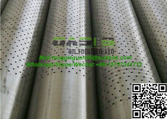 API K55 Steel Round Hole Perforated Screen Pipe Used In Petroleum