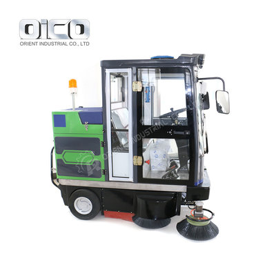 Outdoor Electric Fuel Drive Type Road Sweeper Truck Street Cleaning Machine With All-closed Cab For Sale