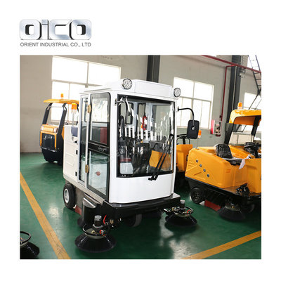 Outdoor Electric Fuel Drive Type Road Sweeper Truck Street Cleaning Machine With All-closed Cab For Sale