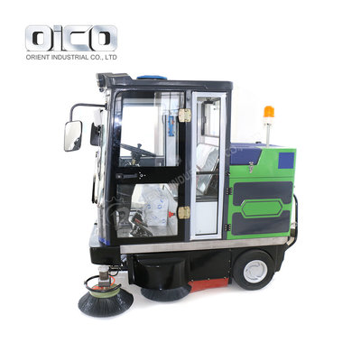 OICO E800FB Industrial Fully Enclosed Cab Floor Sweeper Electric Automatic Vacuum Road Cleaning Machine