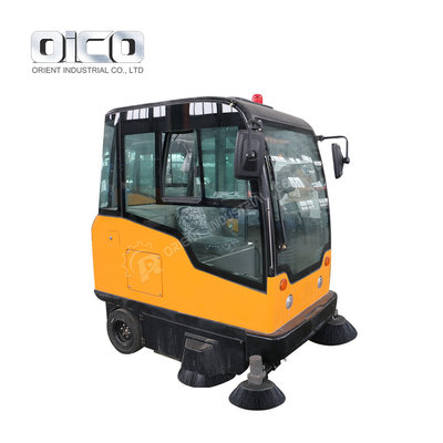 E800LC Electric All Closed Cabin Driving Type Road Sweeper Automatic Floor Cleaning Machine Ride On Sweeper