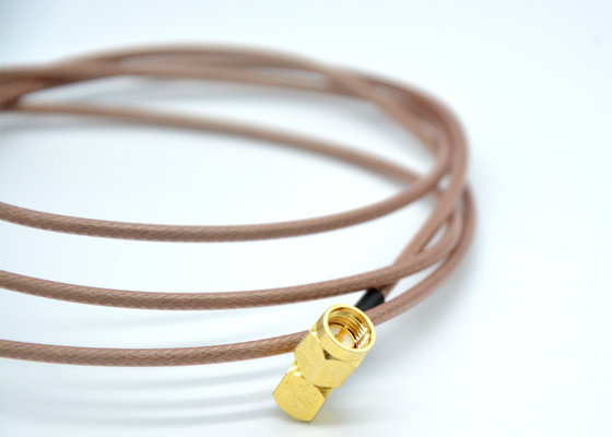 Flange RF Cable Connector Teflon Insulation Material 500 Cycles Durability