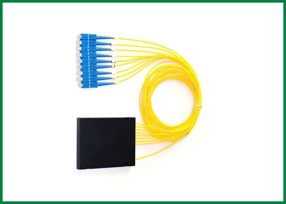 Single Mode SC / UPC 2.0mm 1m 1x8 PLC Fiber Optic Cable Splitter Wtih ABS Box Module