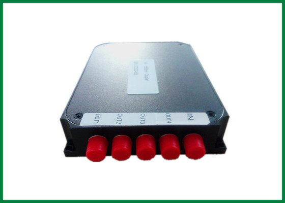 1x4 Splitter Metal Box Single Mode Fiber Coupler with FC Adaptors