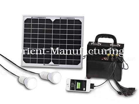Portable solar home power center 10W system with hook, lighting and mobile charging
