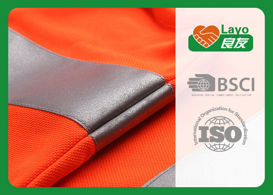 Security Safety Vest High Visibility , Reflective Safety Vest Orange Color