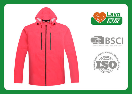 Womens Outdoor Jackets Windbreak , Ladies Outdoor Clothing Pink