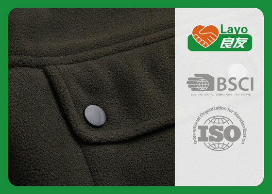 Professional Mens Black Fleece Jacket , Windproof Fleece Jacket Full Zip