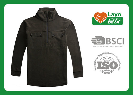 Casual Sports Mens Black Fleece Jacket With ISO9001 Certificate