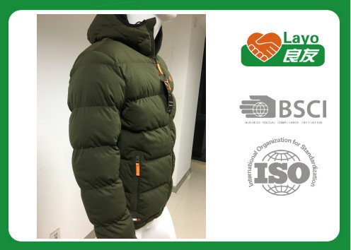 Double Layer Warm Down Jacket Removable Hood Waterproof For Hiking / Running