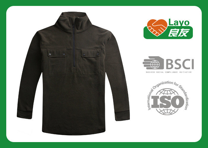 Casual Sports Mens Black Fleece Jacket With ISO9001 Certificate