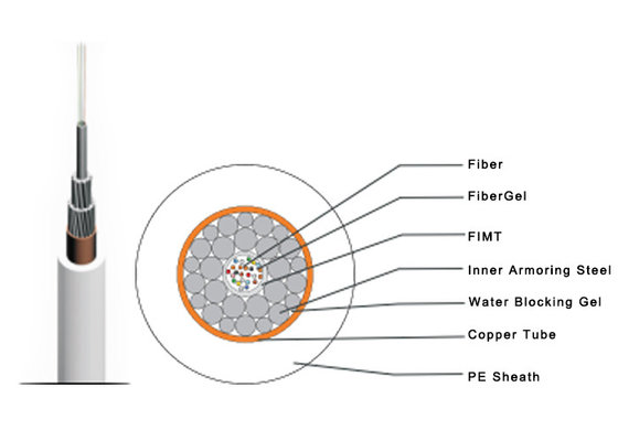 Submarine Custom Fiber Optic Cables Maximum 5000 Meters Water Depth Unrepeatered
