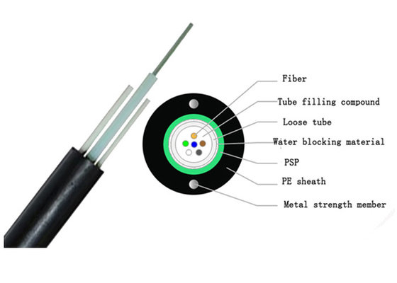 Pipeline 12 Core Fiber Cable， GYXTW Outdoor Single Mode Fiber Optic Cable